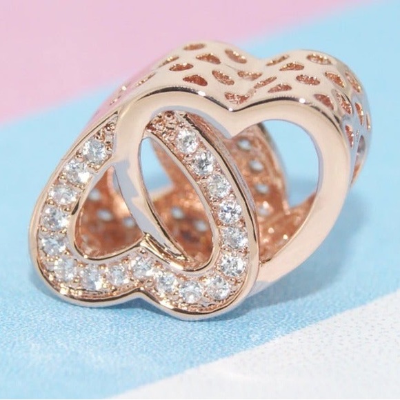 Pandora | Jewelry | Pandora Rose Gold Intertwined Hearts Charm | Poshmark